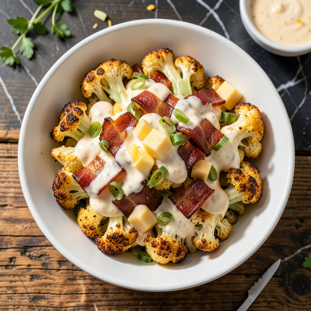 Bacon Cauliflower Salad Recipe: Smoky Crunch with Creamy Dressing ...