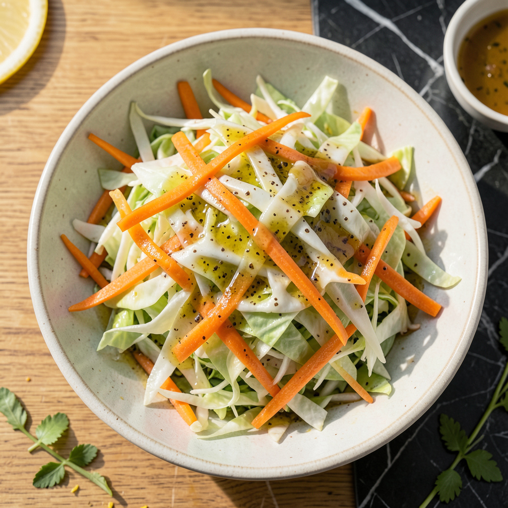 Cabbage and Carrot Salad Recipe: Bright Crunch With Lemon Dressing ...