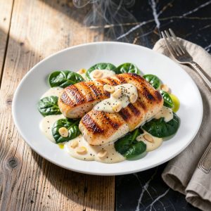 Chicken Spinach and Cream Recipe: Velvety Sauce With Leafy Greens ...