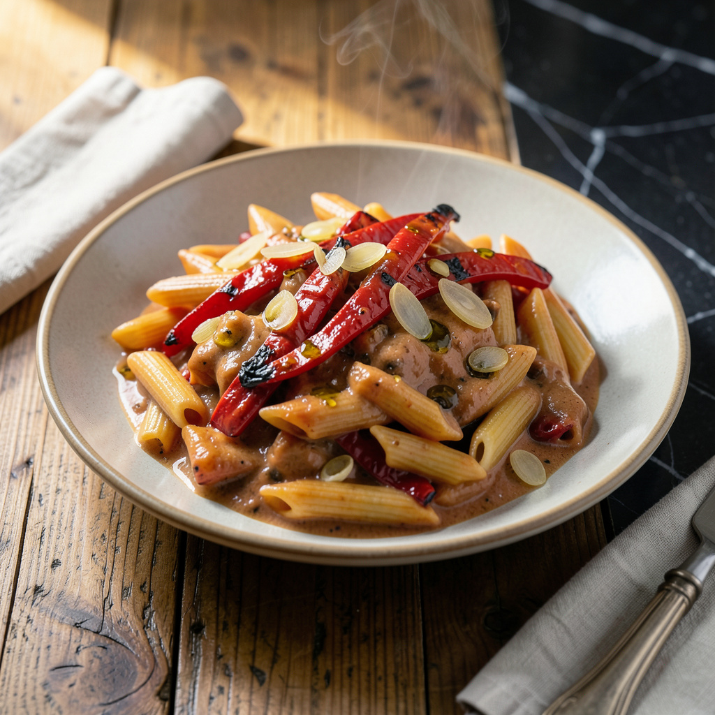 Creamy Roasted Red Pepper Pasta Recipe: Smoky Depth in Every Bite ...
