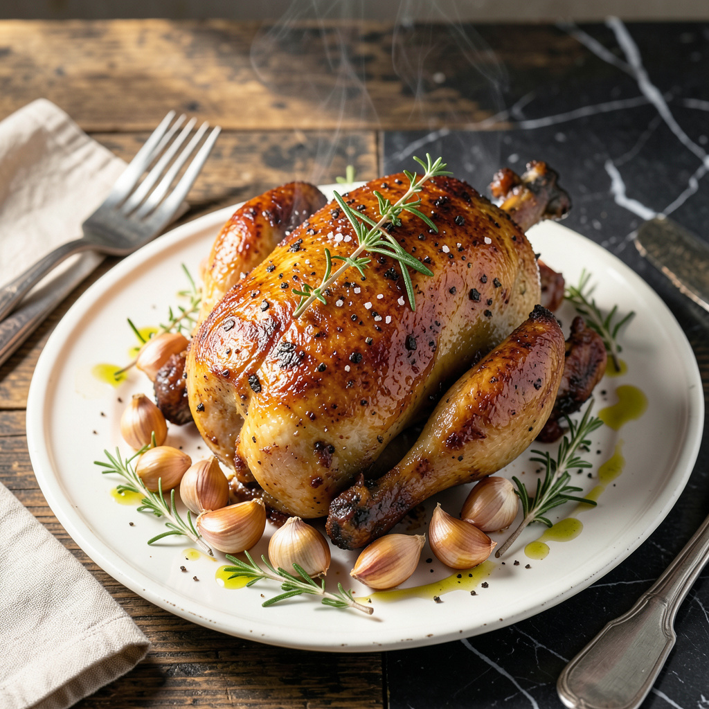 Crispy Roast Chicken Recipe: Golden Skin and Moist Meat - Time to Recipe