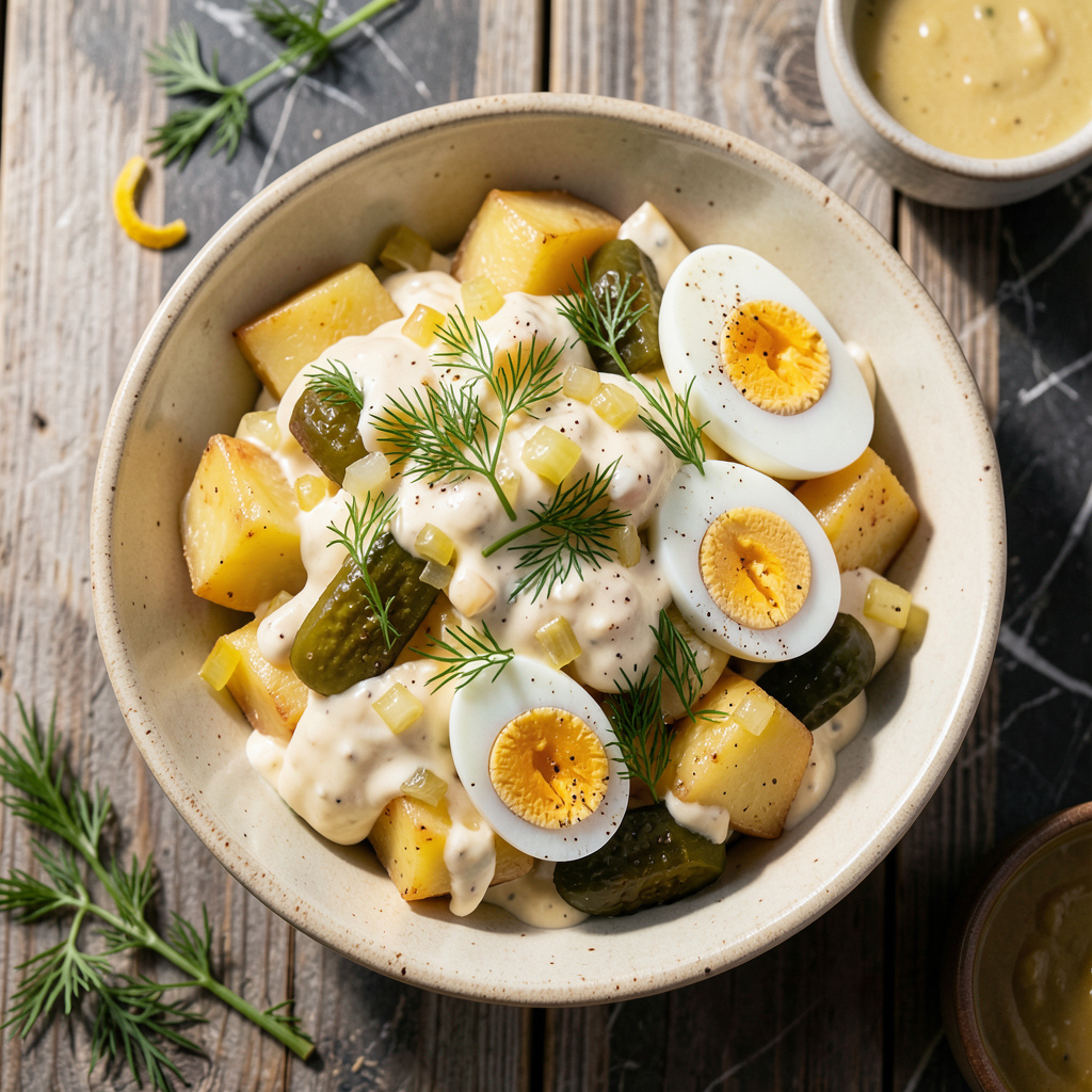 Old Fashioned Potato Salad Recipe: Creamy Mayo Dressing With Fresh Dill ...