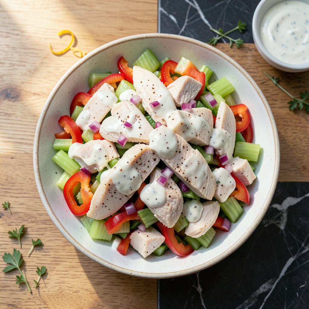 Protein Chicken Salad Recipe: High-Protein Meal With Crunchy Veggies ...