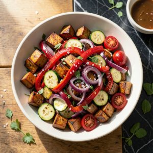 Roasted Veggie Salad Recipe: Charred Sweetness with Zesty Dressing ...