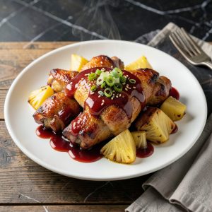 Sweet and Sour Chicken Thighs Recipe: Sticky Glaze With Pineapple ...